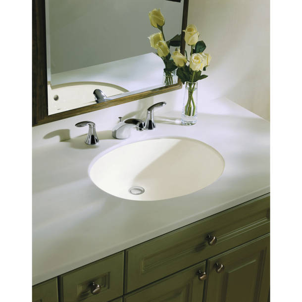 Kohler Caxton® Vitreous China Oval Undermount Bathroom Sink and Glazed Underside & Reviews | Wayfair